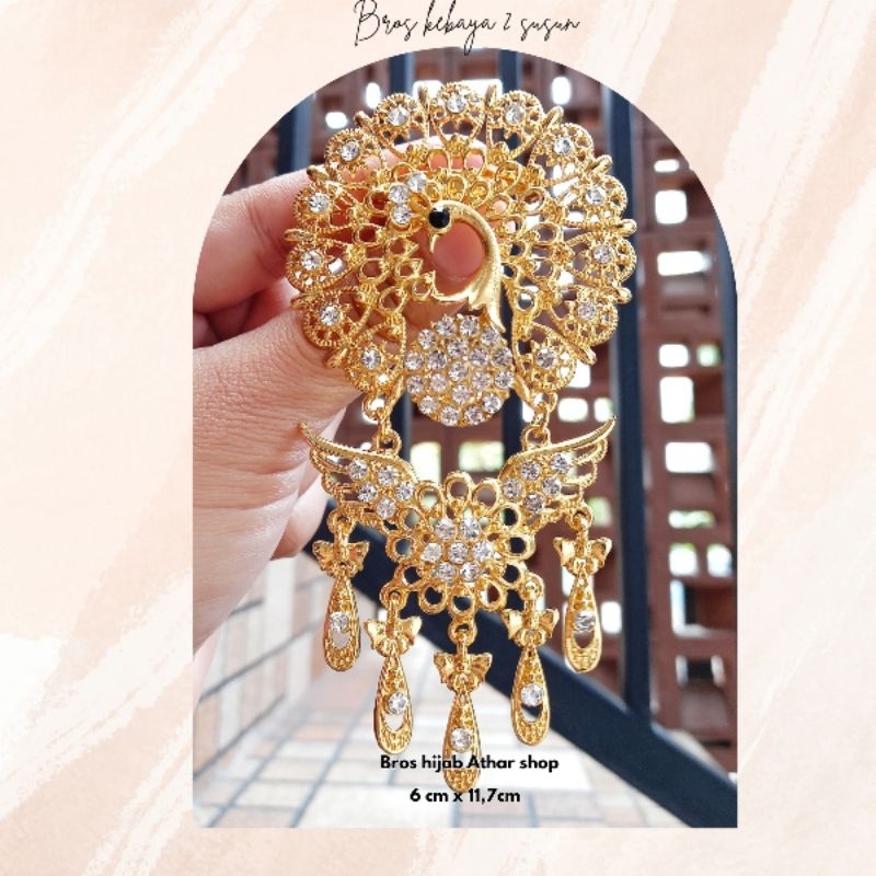 Large Kebaya Brooch Stacked 2 New Peacock Animal Brooch Stacked Model 2 ...
