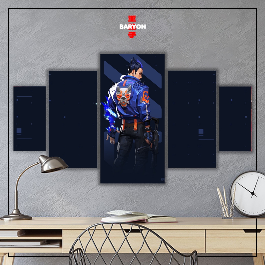KAYU HIASAN DINDING Baryon Wall Decor VALORANT 1 Set 5pcs Anime Room ...