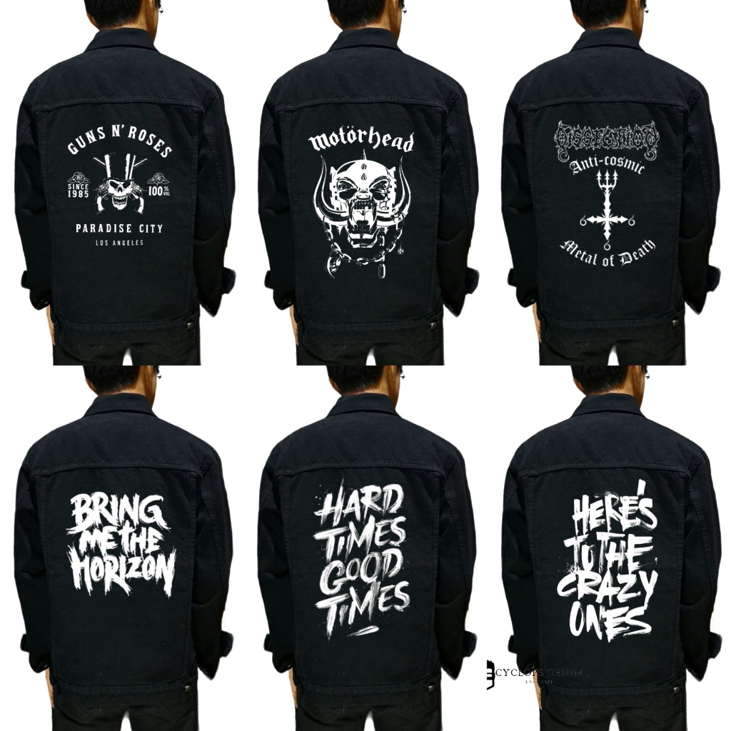 Men's Jean Jacket - Unisex Plastisol Screen Printing Back - Dark Black ...
