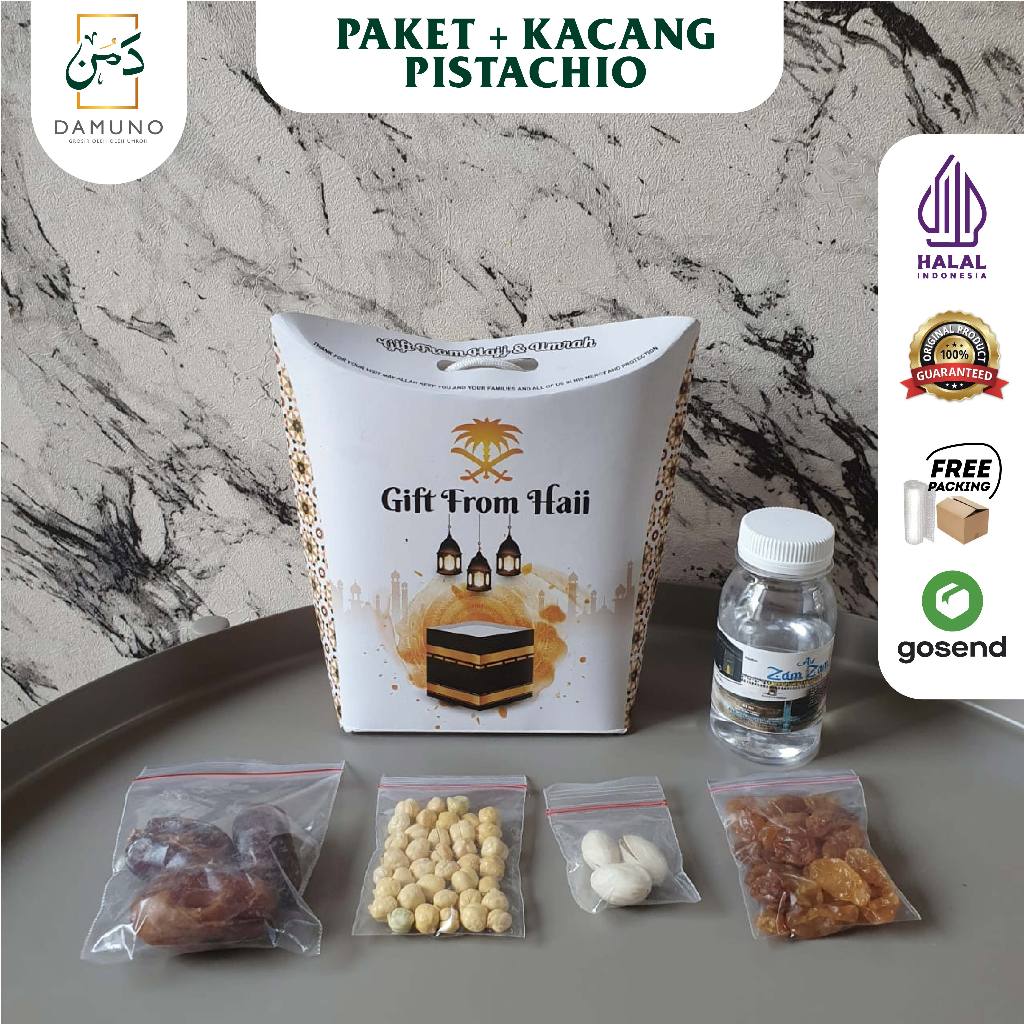 Package By Hajj And Umrah+zamzam Water+80ml Bottle+pistachio Nuts+Rope ...