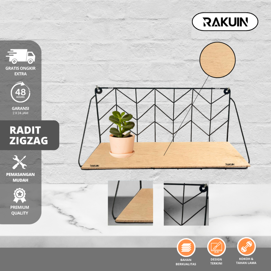 KAYU Radit ZIGZAG SET - Kitchen Outboard Wooden Shelf Aesthetic Wood ...