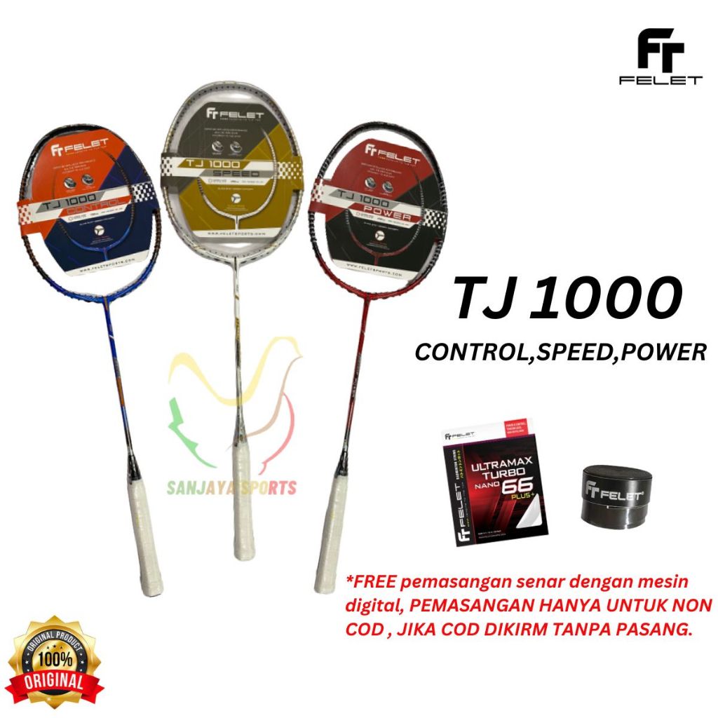 FELET TJ 1000 POWER SPEED CONTROL TJ1000 ORIGINAL BADMINTON RACKET ...