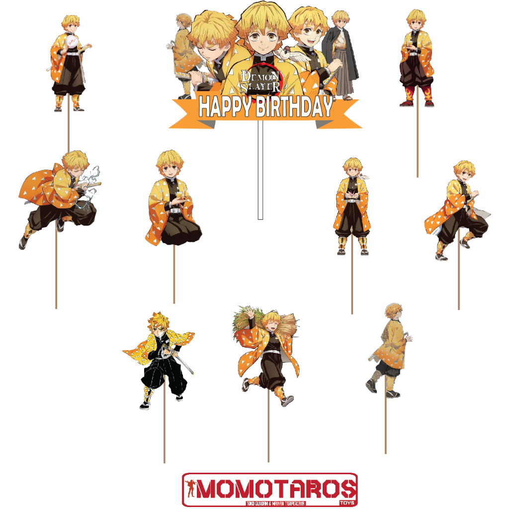 Zenistu solo Demon Slayer cake Topper contains 10 pcs | Shopee Philippines