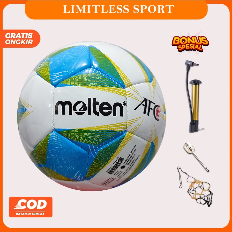 Football BALL MOLTEN AFC 5000 BALL SIZE 5 FREE PUMP VALVE & NET ...
