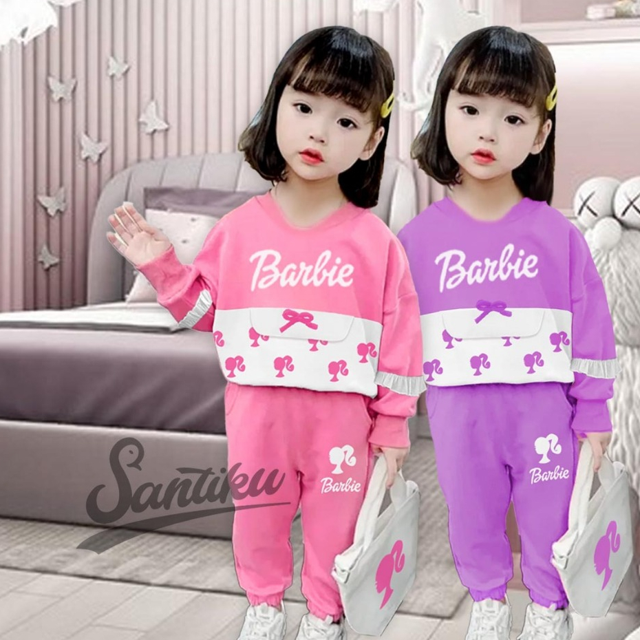 Barbie motif girls suit aged 1-5 years | Shopee Philippines