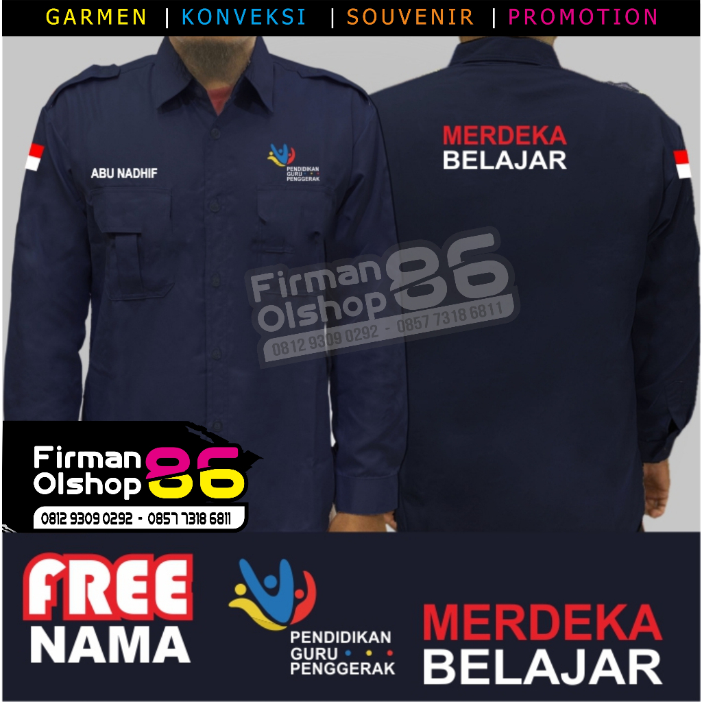 KEMEJA Merdeka Learning Shirt merdeka Clothes Learning Uniform merdeka ...