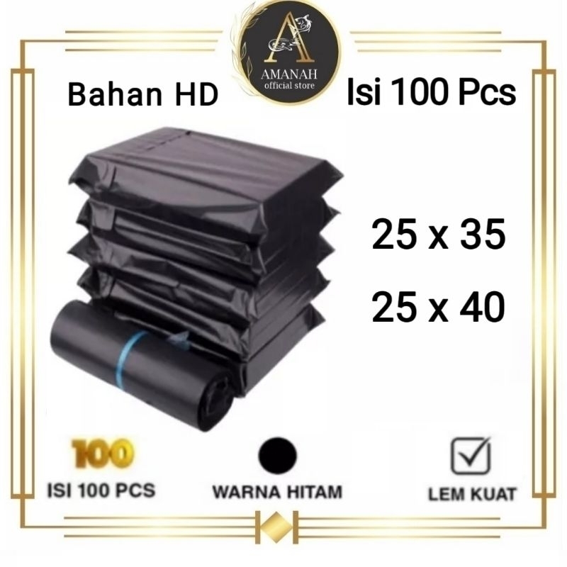 HITAM Plastic Bag 25x35/25x40 Contents 100pcs Hd 0.4mm Thick Polymer ...