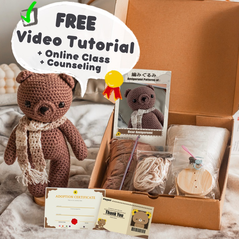 Diy Crochet Bear Amigurumi Kit/Do It Yourself Bear Knitting Set ...