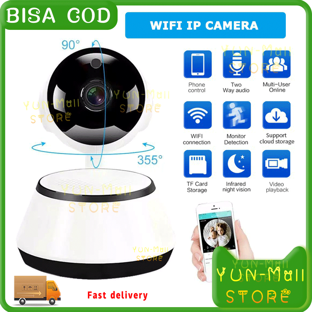 Yun Mall SMART CCTV IP Camera WIFI V380 HD TwoWay Talk Wireless Cam Webcam IPCam SMART 360 ...