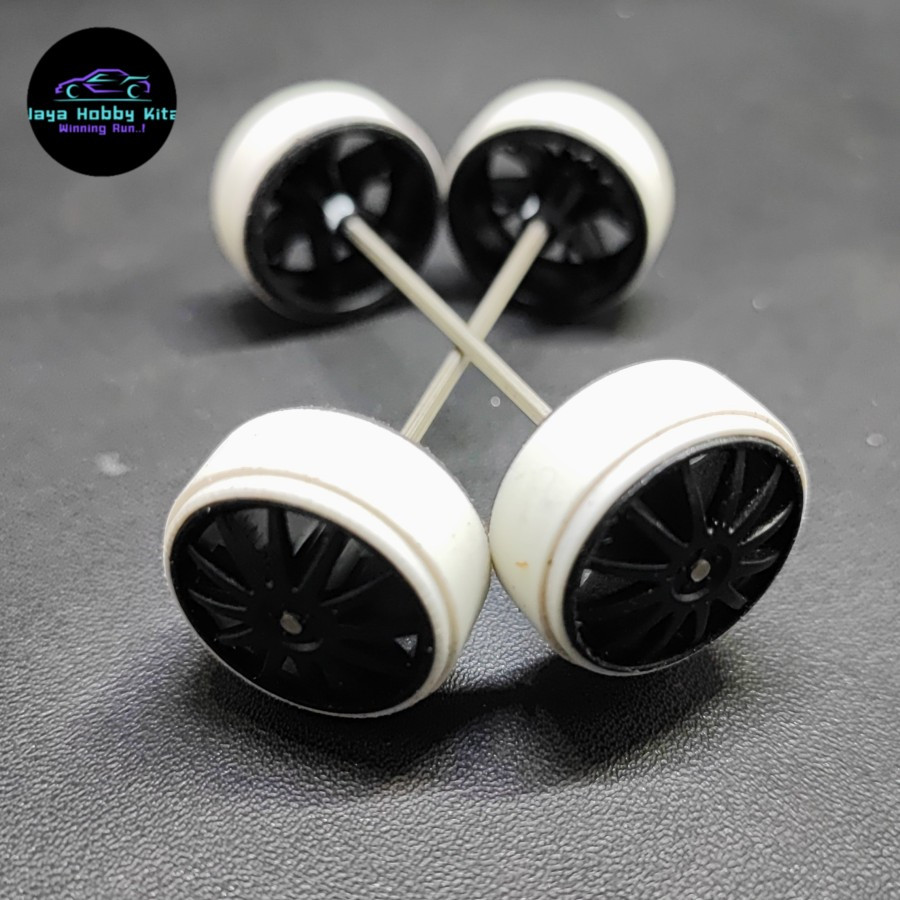 Tamiya STO Lathe Tires Original White Tires Project D Rims Hardshaft JY ...