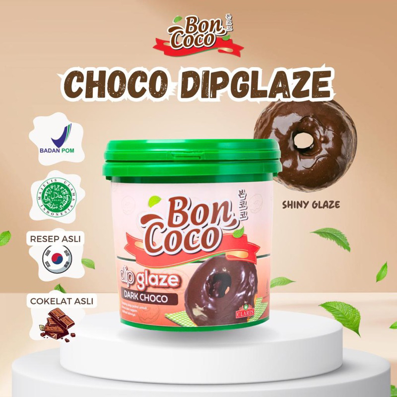 Boncoco dip glaze dark choco 1kg I Topping Ready To Use For Donuts And ...
