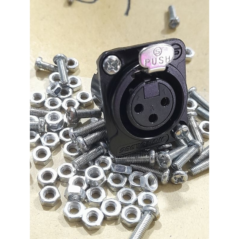 JP Bolt Nut 3x10 Silver 3mm x 10mm Jack Body Chassis Spikon XLR Socket ...