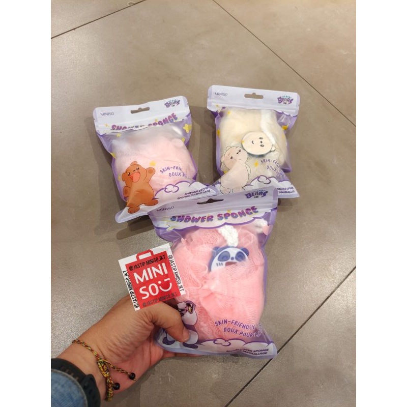 Miniso Shower Sponge We Baby Bears Collection (Panda, Grizz, Ice Bear ...