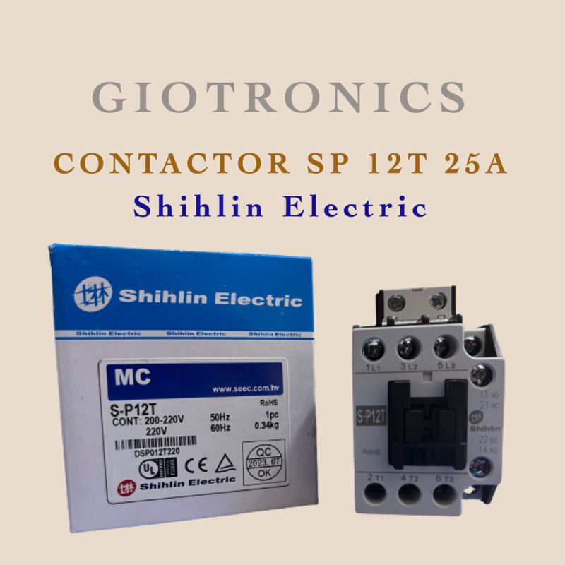 Magnetic CONTACTOR Shihlin SP-12T 220V 25Ampere / AC CONTACTOR SP 12T ...