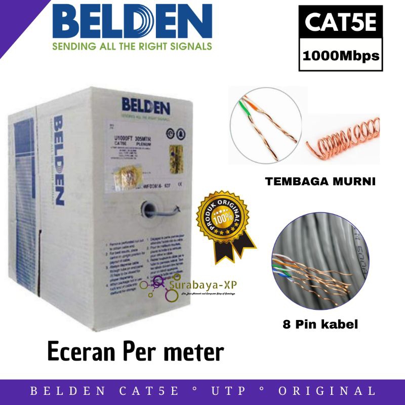 Belden CAT5E UTP LAN CABLE original retail per meter original USA ...