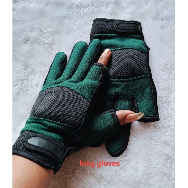 Men's Motorcycle Gloves Two Open Finger Gloves/Grab | Shopee Philippines