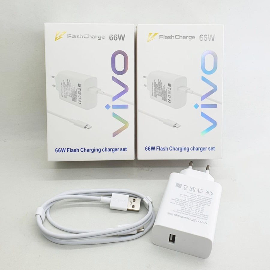 Charger Vivo V25 V27e V27 T1 Pro 5G Type-C 66W Flash Charger Ori 100% ...