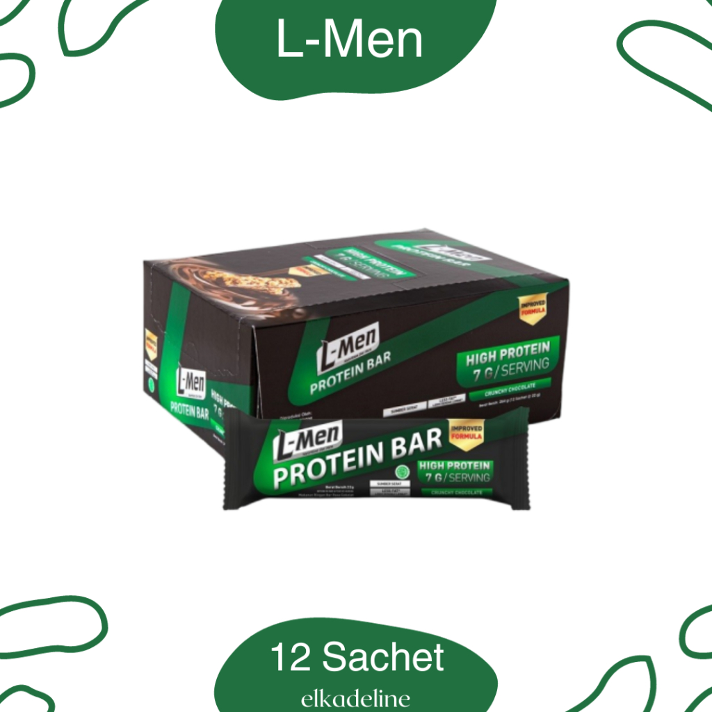 L-men protein Bar Crunchy Chocolate 12 Sachets (7g protein/sch ...