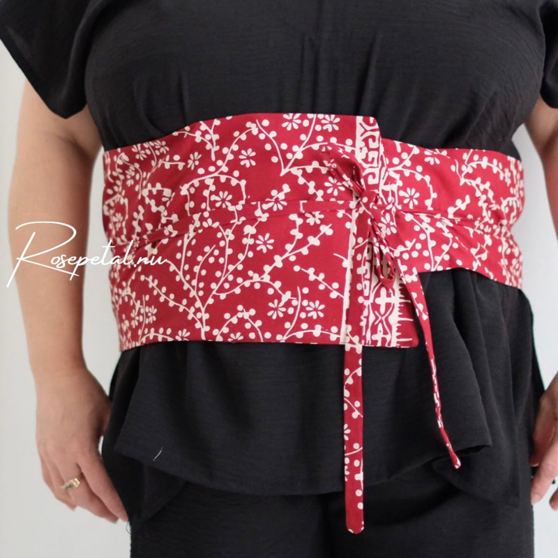 Obi Rose Tribal JUMBO BIGSIZE Red Edition/obi belt batik plus size ...