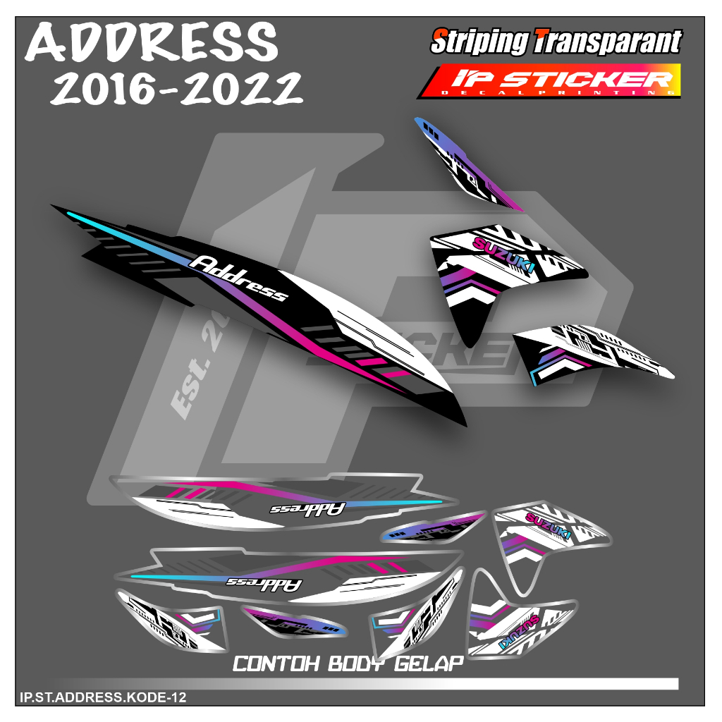 ADDRESS SUZUKI ADDRESS MOTORCYCLE STRIPING STICKERS - SIMPLE LIST ...