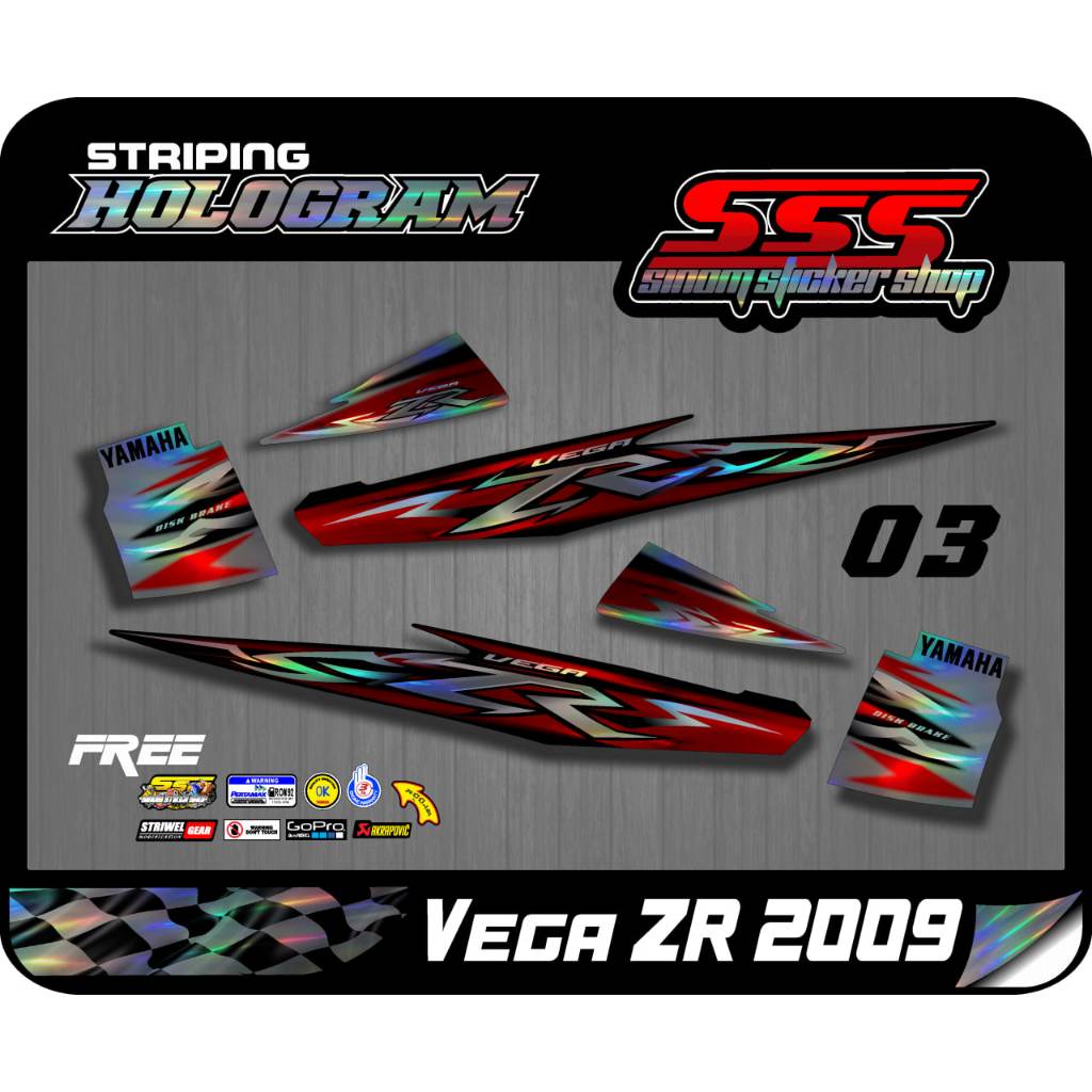2009 Yamaha Vega ZR Hologram Standard Striping Sticker Decal | Shopee ...