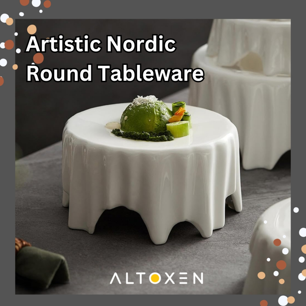 Nordic Artistic Aesthetic Round Tableware Ceramic Plate Dinnerware ...