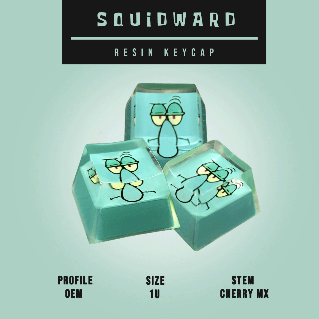 Squidward Tentacles Artisan Resin Keycap OEM profile For Cherry MX ...