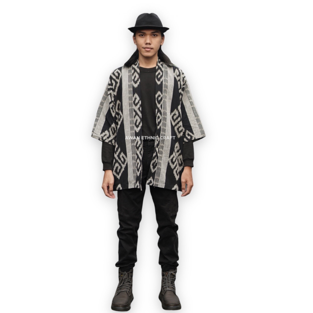 Outer Toraja Ethnic Woven Kimono Hara Oversized Ethnic Craft Cloud Hara ...