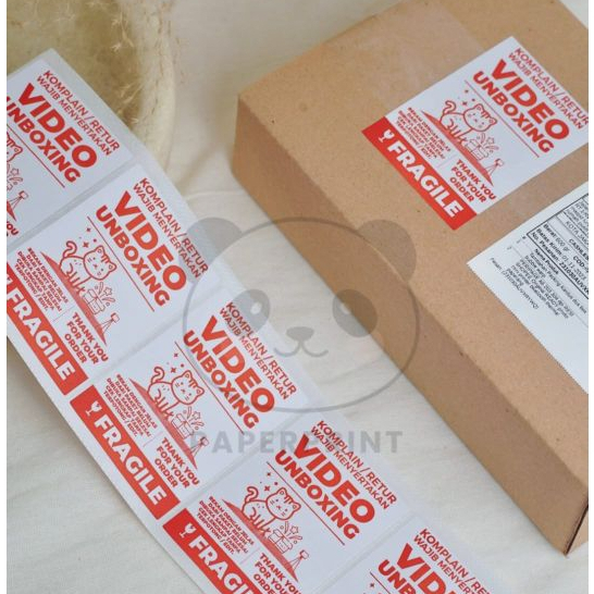 FRAGILE UNBOXING CAT LABEL STICKER Unboxing Package | Shopee Philippines