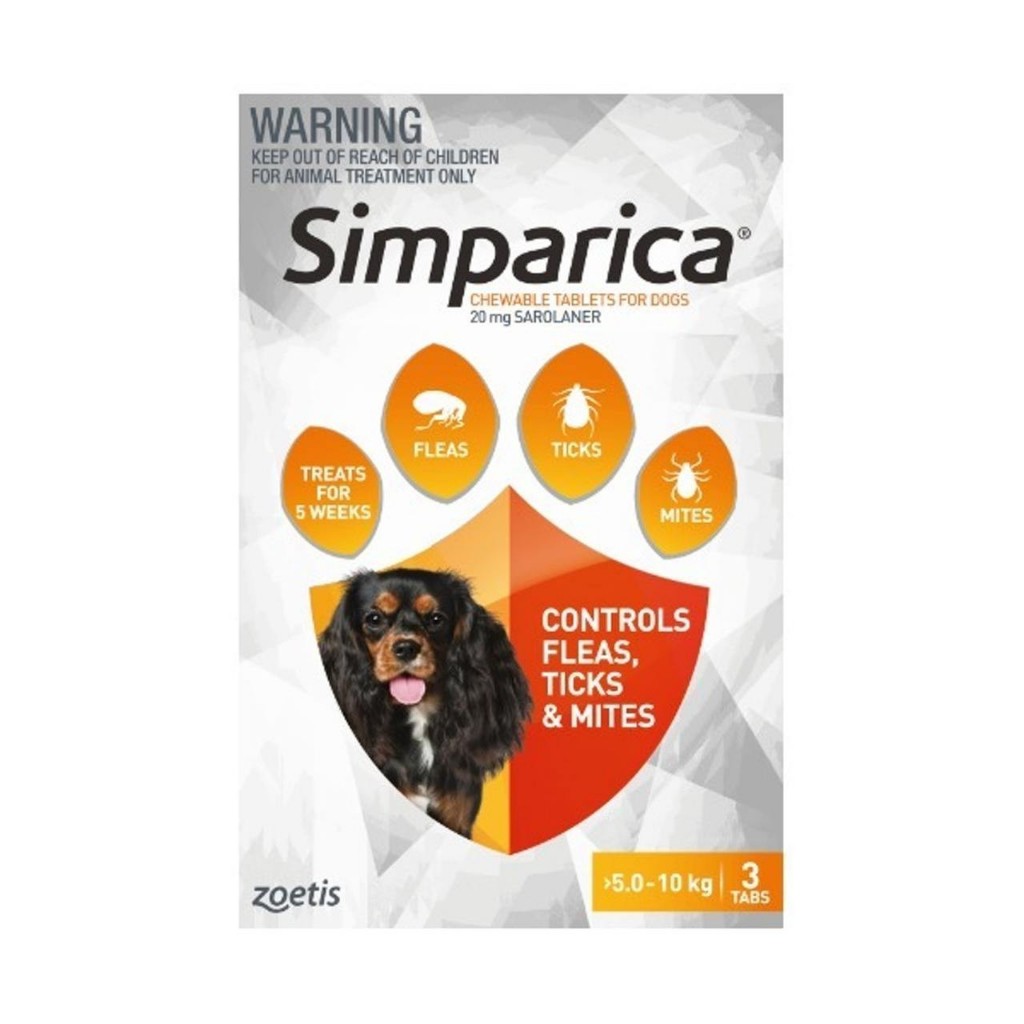 Simparica Dog Flea Medicine scabies demodex 20mg 5-10kg per tablet ...