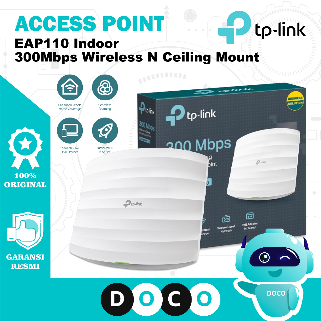Tp Link Access Point Eap110 Indoor 300mbps Wi Fi Wifi Wireless N