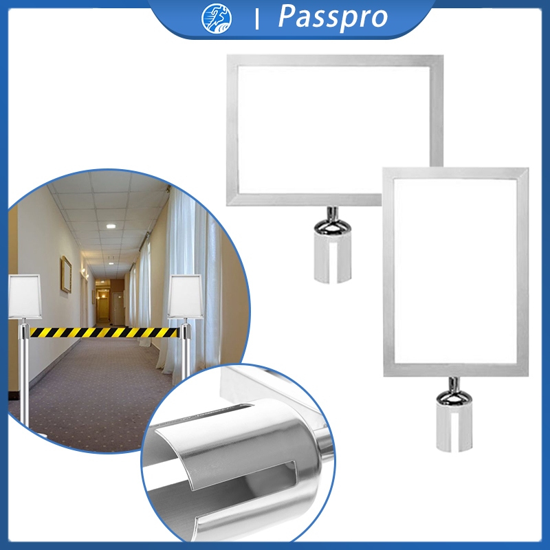 Stainless Sign Frame Queue Pole Board A4 Landscape Signage | Shopee ...