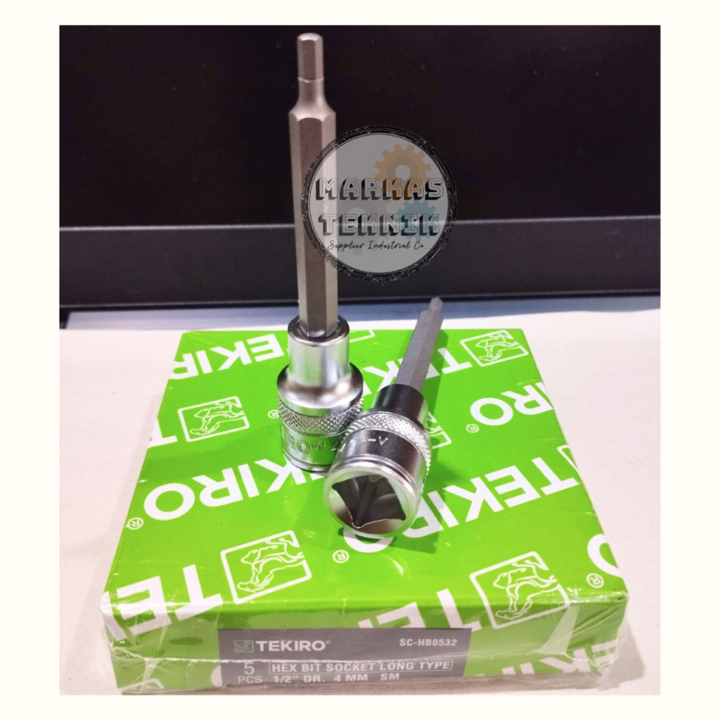 Tekiro L Socket Wrench 1/2" Long DR. 4mm SM / Hex Bit Socket Long 4 MM ...