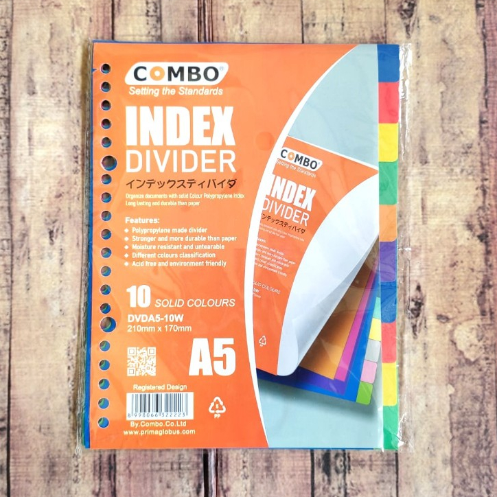 Combo Binder Divider 10 Sheets Solid Color A5 / B5 - Combo Divider ...