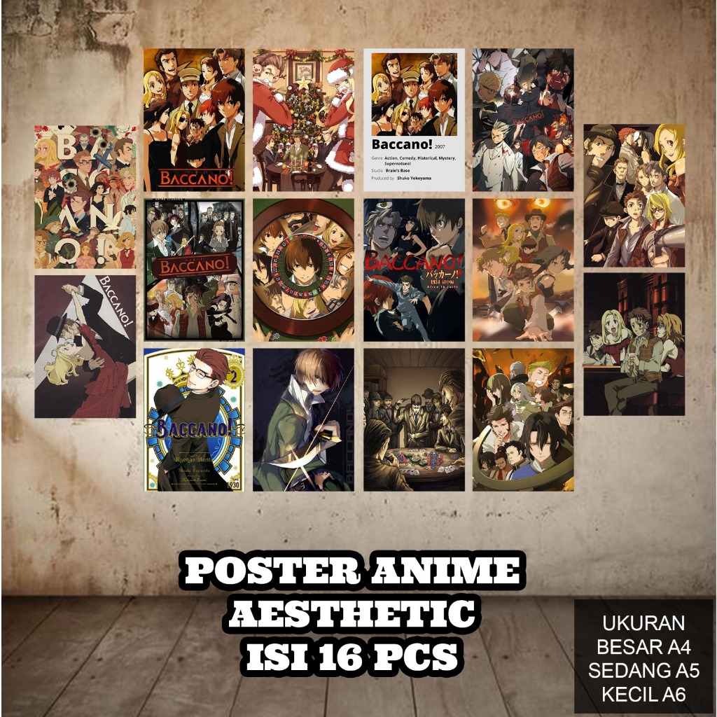 Anime Cartoon Wall Poster Size A4 A5 A6 | Contains 16 PCS Aesthetic ...