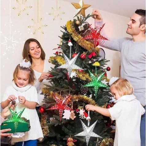 Christmas LAMPS Paper Star Lantern 3D Pentagram Christmas Xmas Star ...
