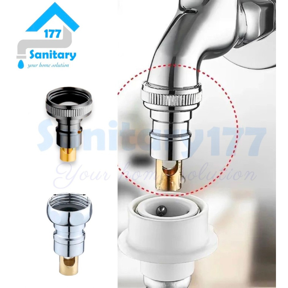 MESIN Washing Machine Hose Spout Stainless Garden Faucet Head Connector ...