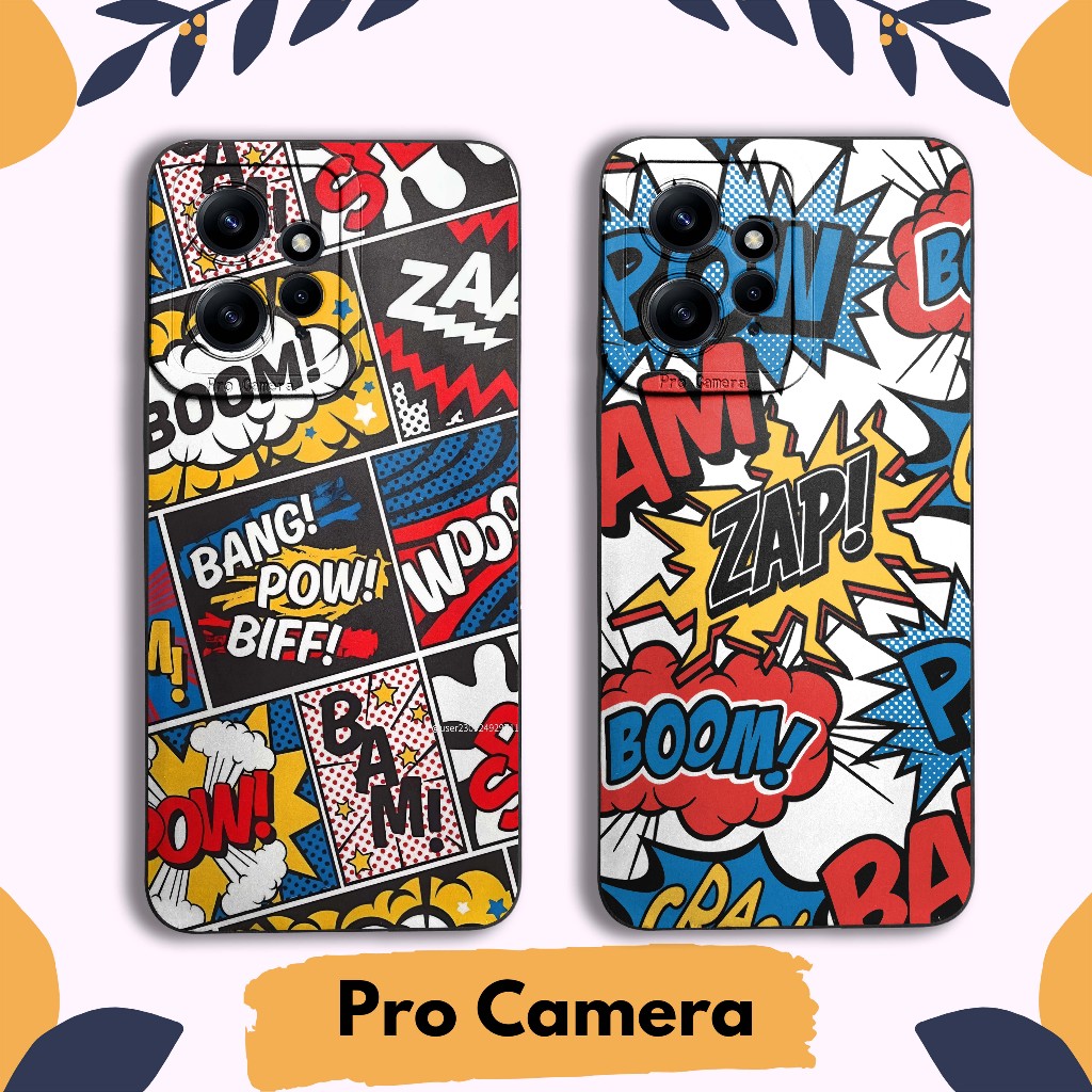 Casing Redmi 12C 11 10 10A 10C A1 A2 2022 - Softcase Motif Boom Sticker Note 12 11 10pro ...