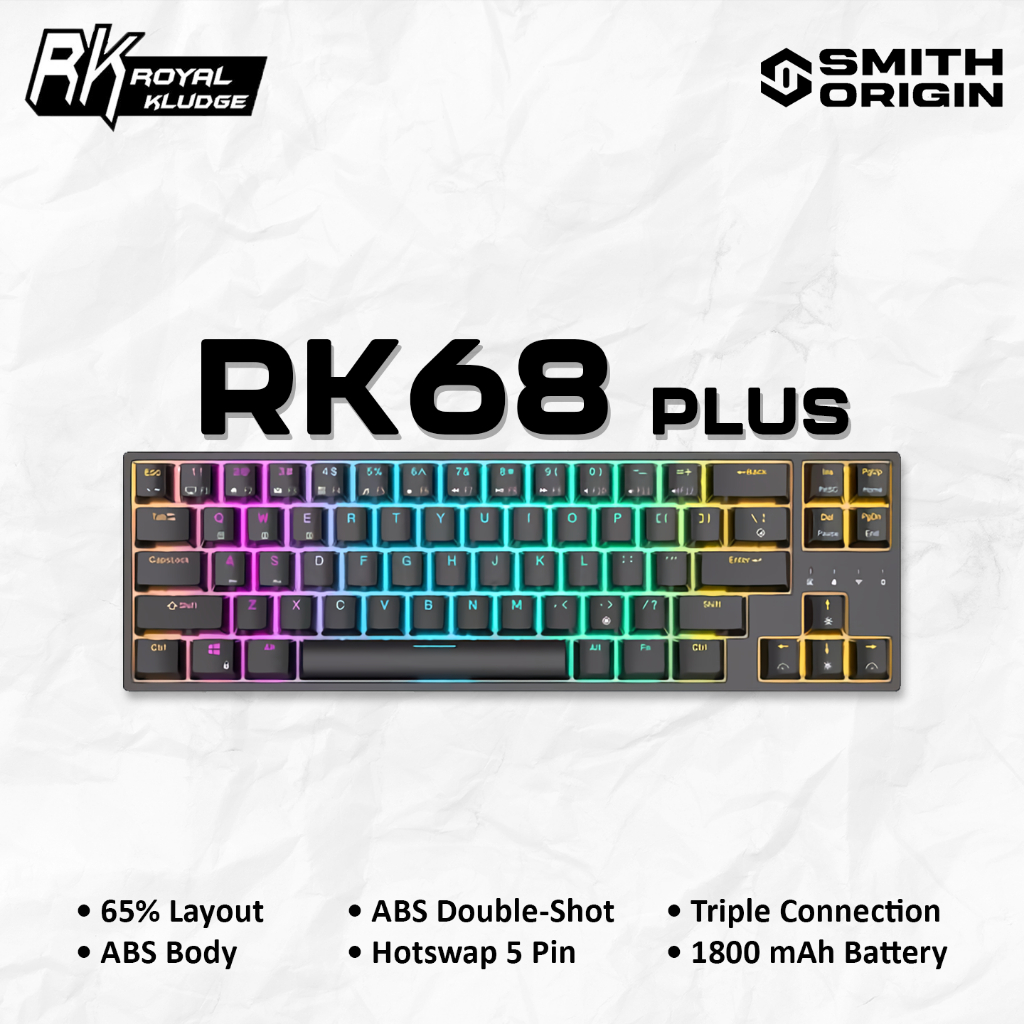 Royal KLUDGE RK68 PLUS THREE MODE MECHANICAL KEYBOARD | Shopee Philippines