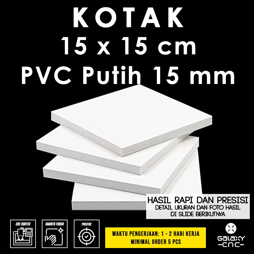 PUTIH Box 15 x 15cm - 15mm - White PVC Board/PVC Foam Board | Shopee ...