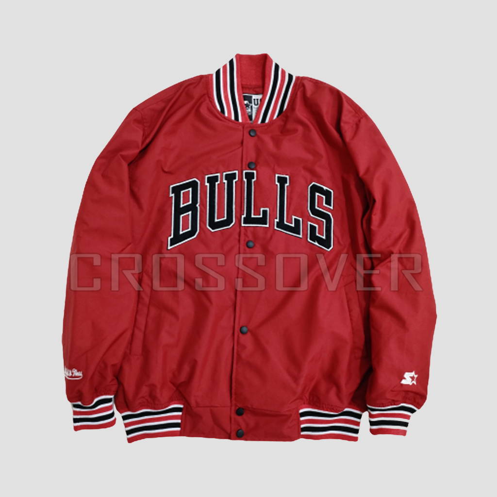 MERAH Varsity Jacket - BASEBALL Jacket - Red BULLS Embroidery - TEXT ...