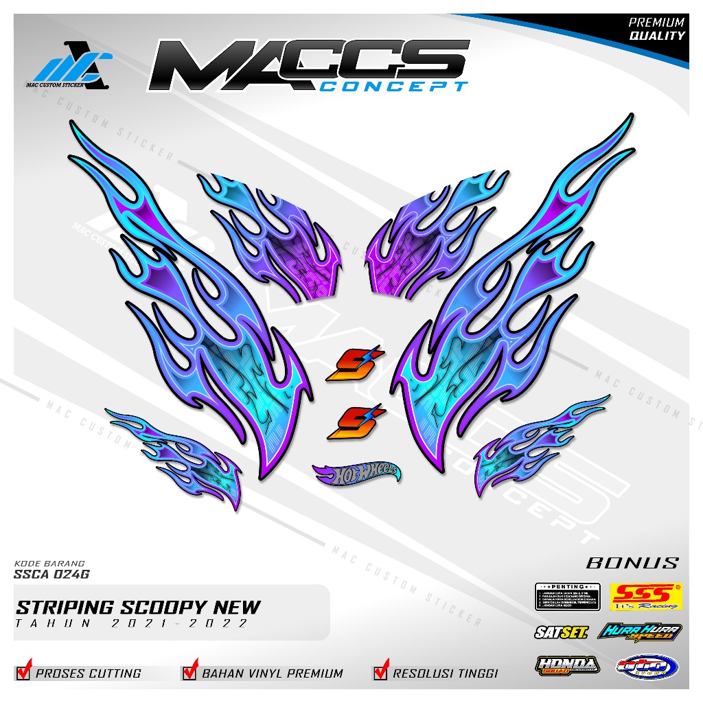 Hotwheels API SCOOPY STICKERS - STRIPING HONDA SCOOPY 2017 2018 2019 ...