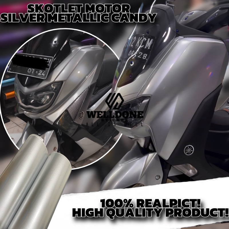 Silver Candy Metallic Motorcycle Stickers Silver Candy Glossy ...
