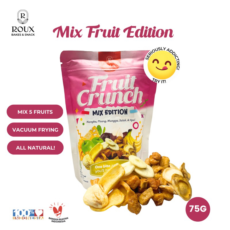 Roux FRUIT CRUNCH MIX FRUIT EDITION Chips Healthy SNACK FRUIT Jackfruit ...