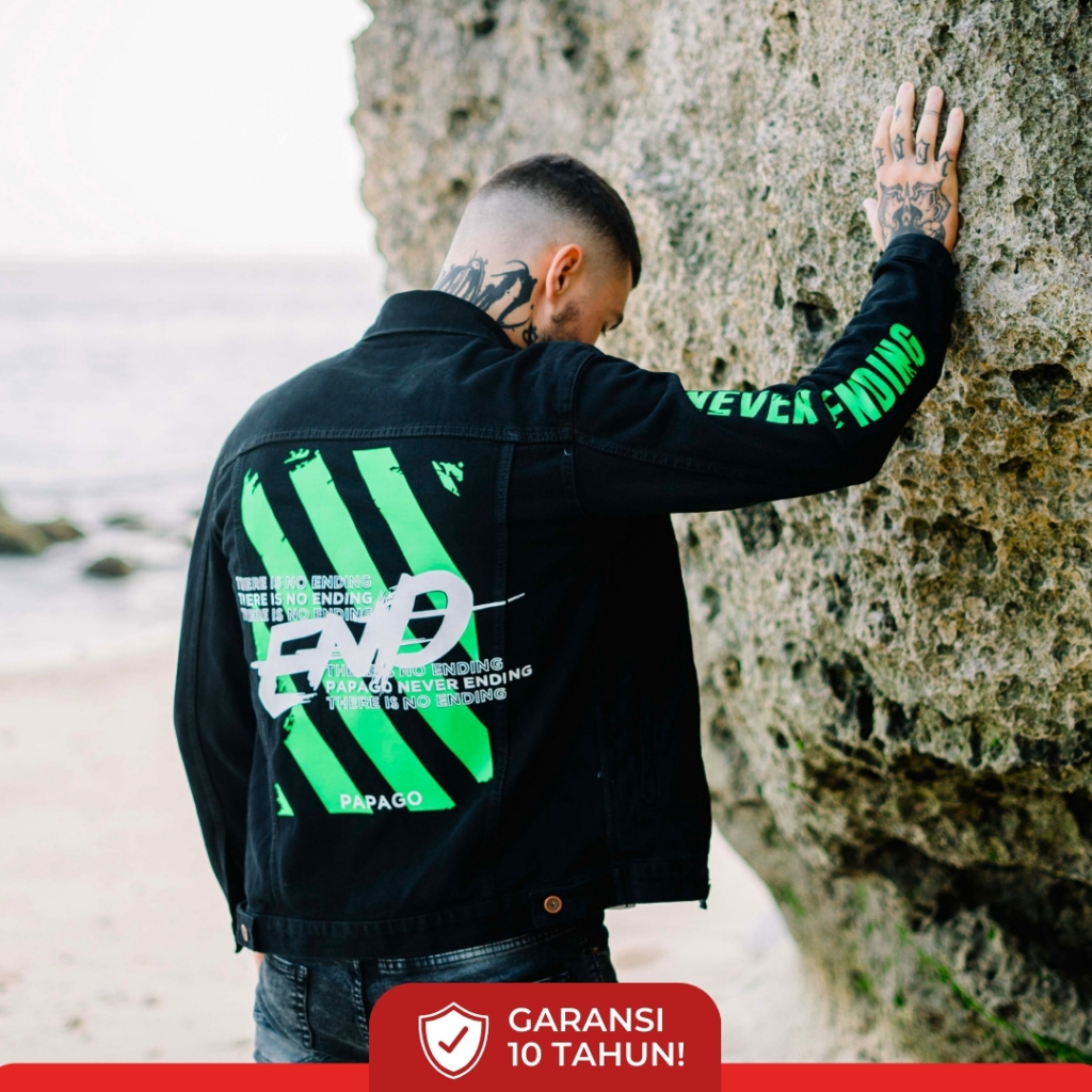 Papago - JEANS JACKET - MEN'S DENIM JACKET - NEVER ENDING | Shopee ...
