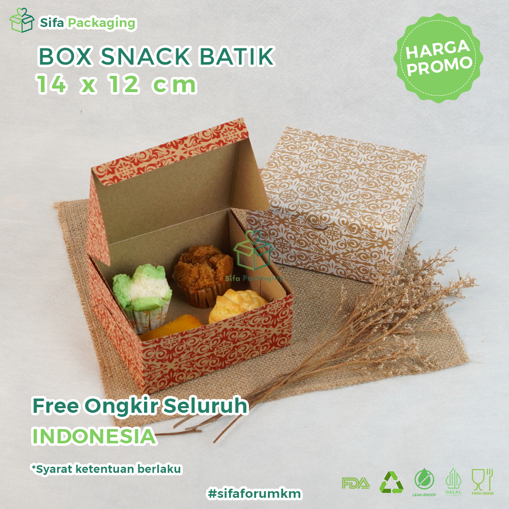 Snack Box 14x12 Kraft Batik Cake Box Snack Box Bolu Donut Box | Shopee ...