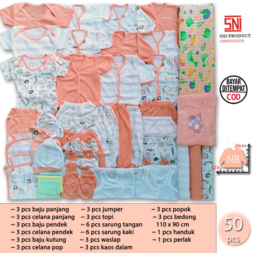 Ummababyshop 50 Pcs Baby Clothes Set Long Sleeve Short Kutung Brojol ...