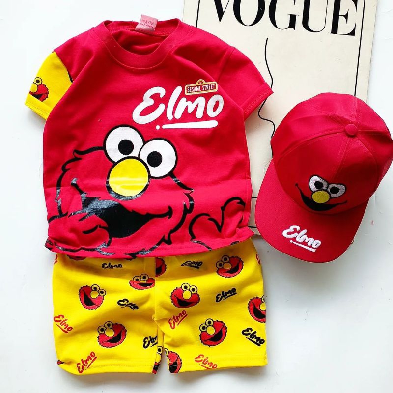 CHILDREN'S ELMO CLOTHES, CUTE CARTOON SET FOR KIDS WITH HAT FOR AGE 1 ...