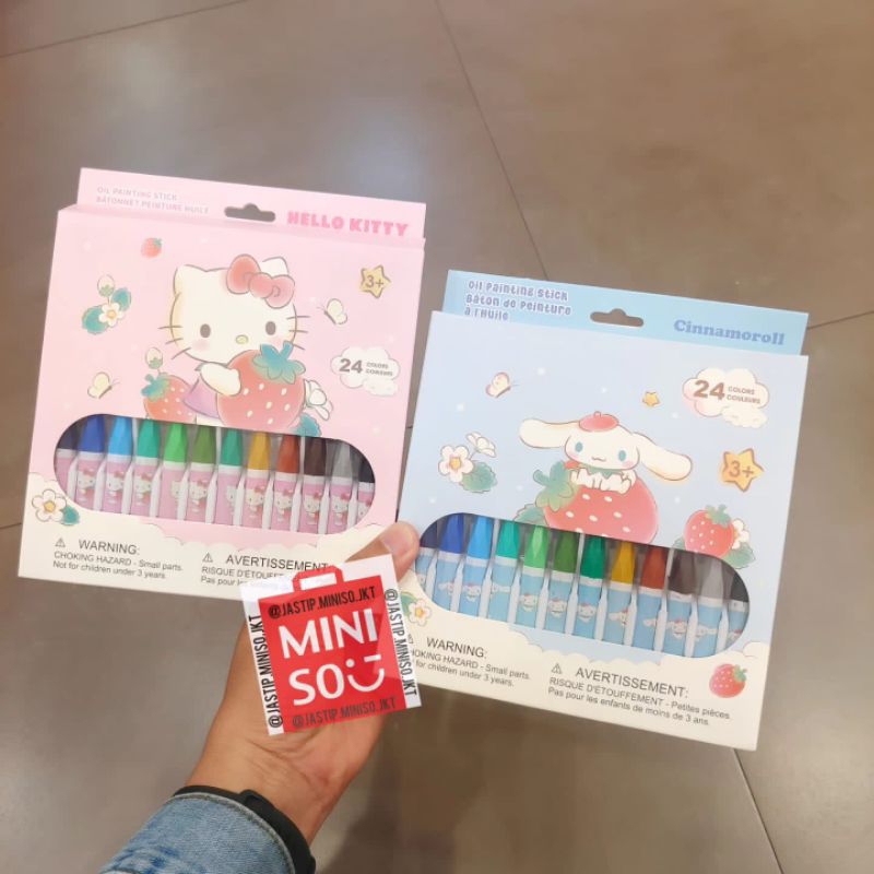 Miniso x SANRIO Crayon Oil Painting Stick Set CINNAMOROLL/ HELLO KITTY ...
