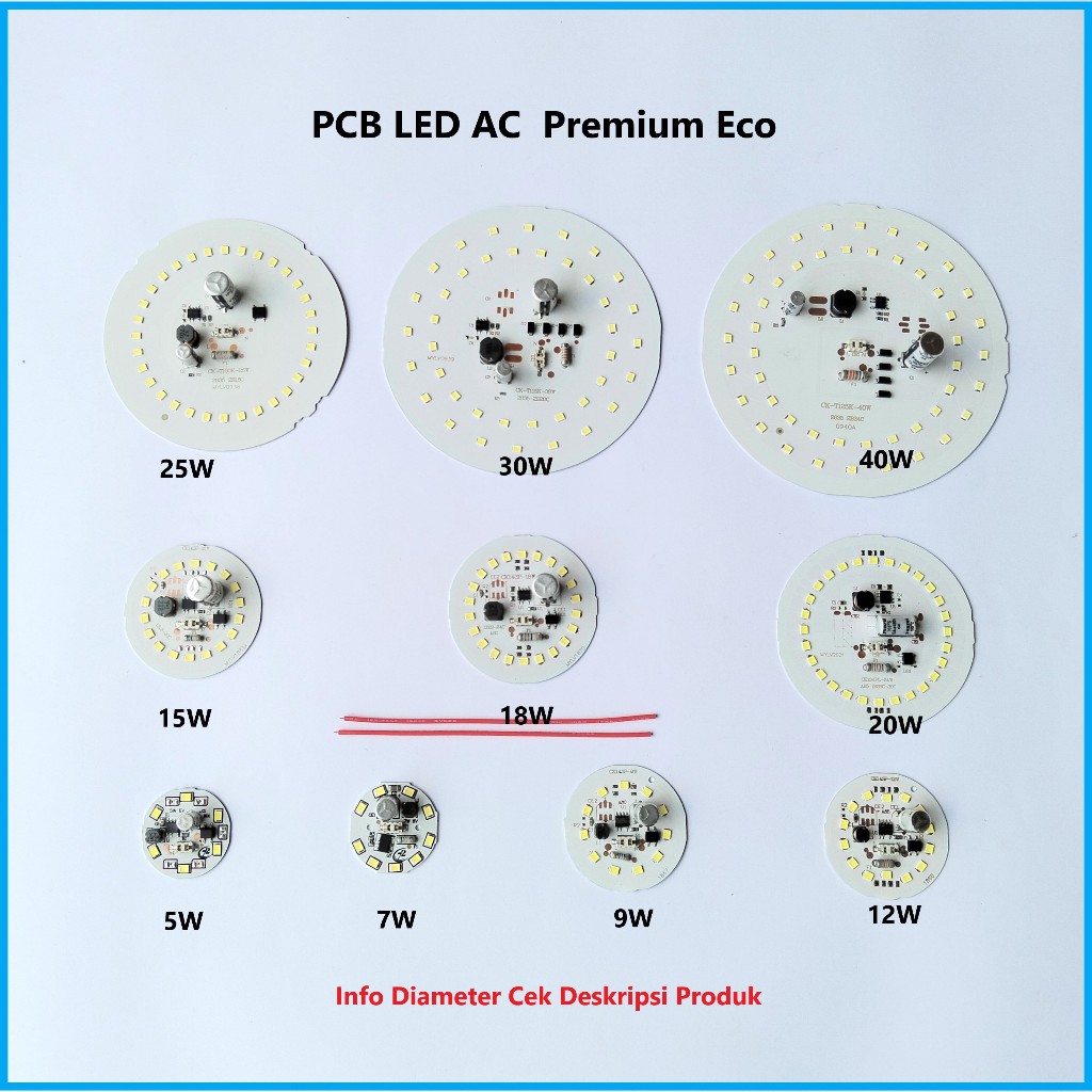 Pcb LED AC Premium Eco Watt Complete 5W 7W 9W 12W 15W 18W 20W 25W 30W 40W DOB Driver LED Light ...